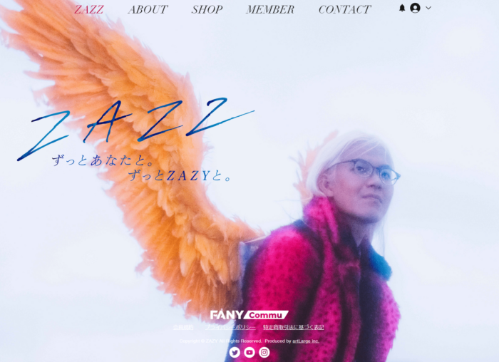 ZAZY Official Site『ZAZZ』がオープン! 会員限定コンテンツも! | FANY Magazine